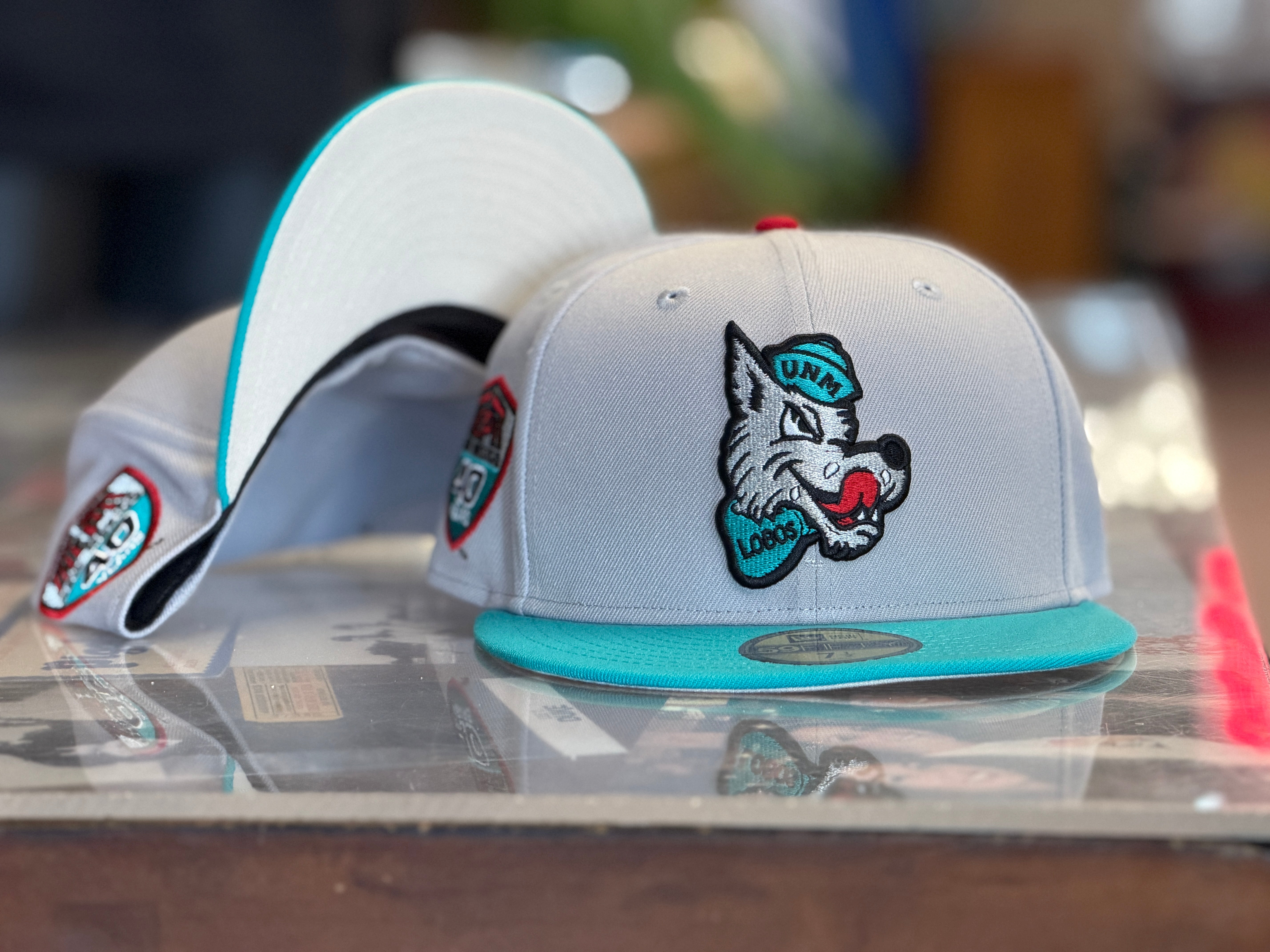 UNM Lobos New Era 5950 Gray with Lobo Louie – ABQ Dukes
