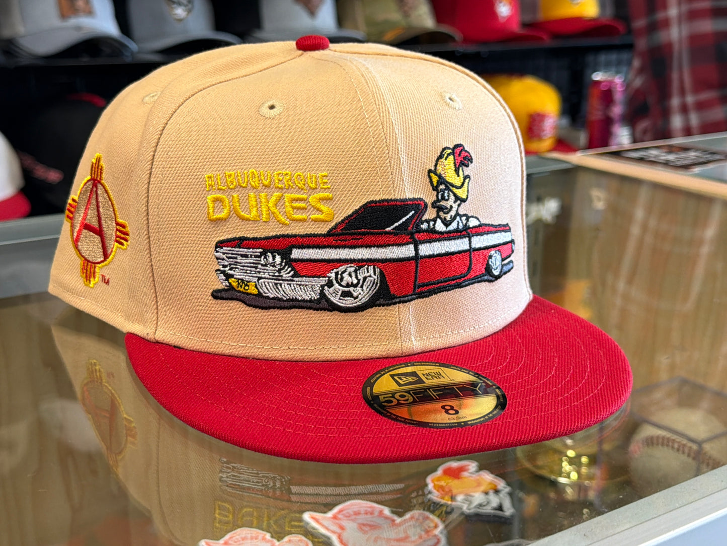 Albuquerque Dukes New Era 5950 Red and Gold Duke in Car – ABQ Dukes