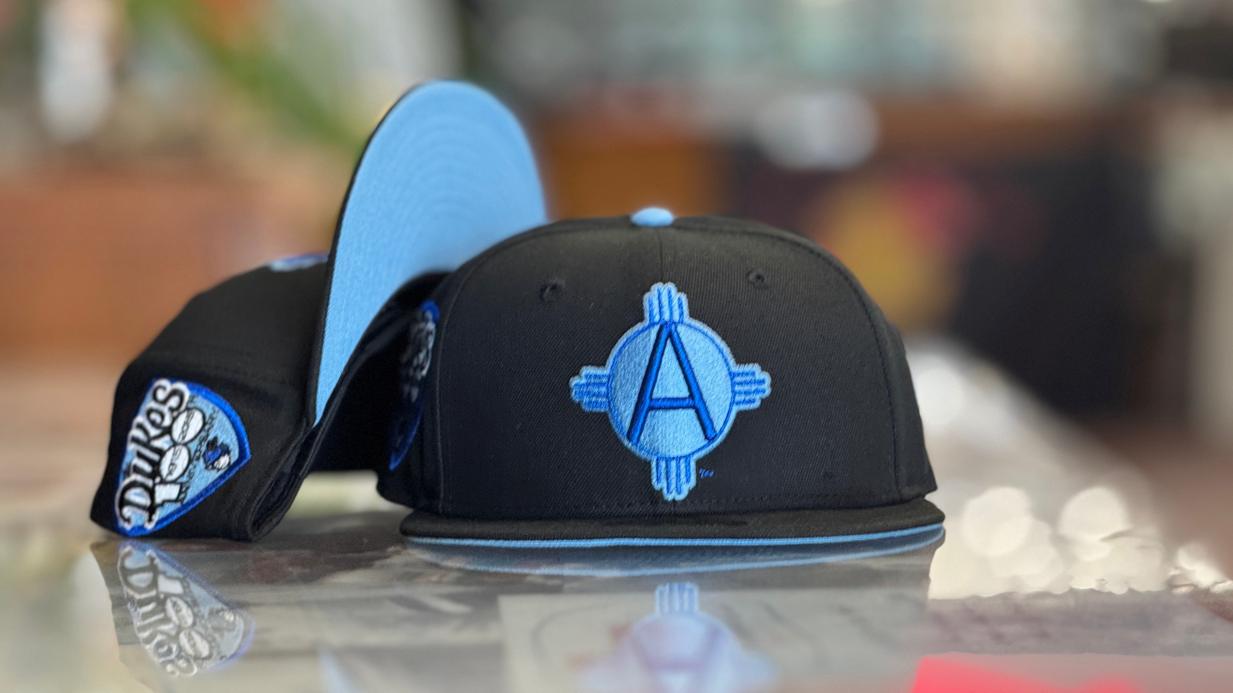 Albuquerque Dukes New Era 5950 Black Sky Blue Zia A – ABQ Dukes