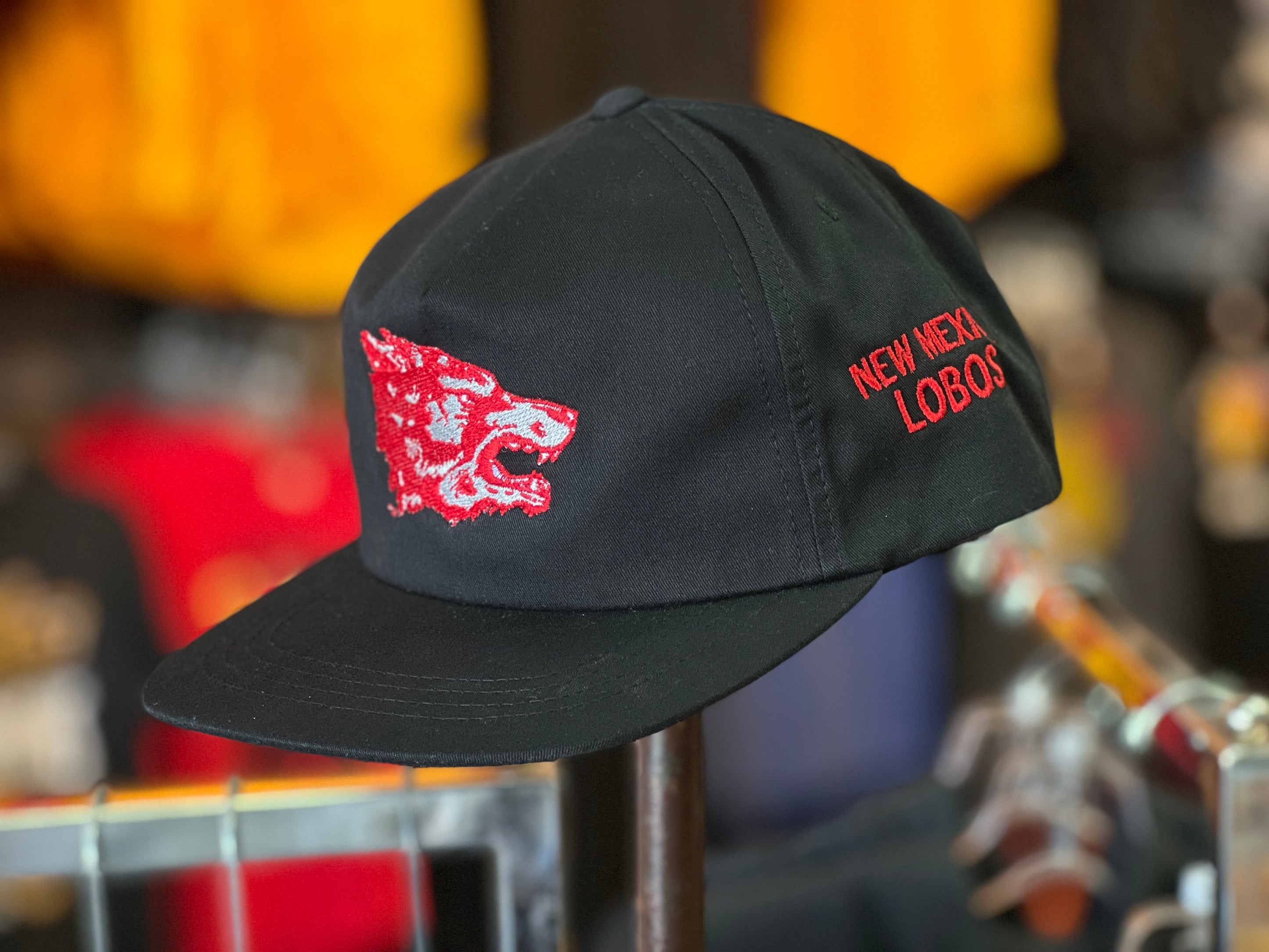 UNM Lobos Black 1970's Lobo logo Hat – ABQ Dukes